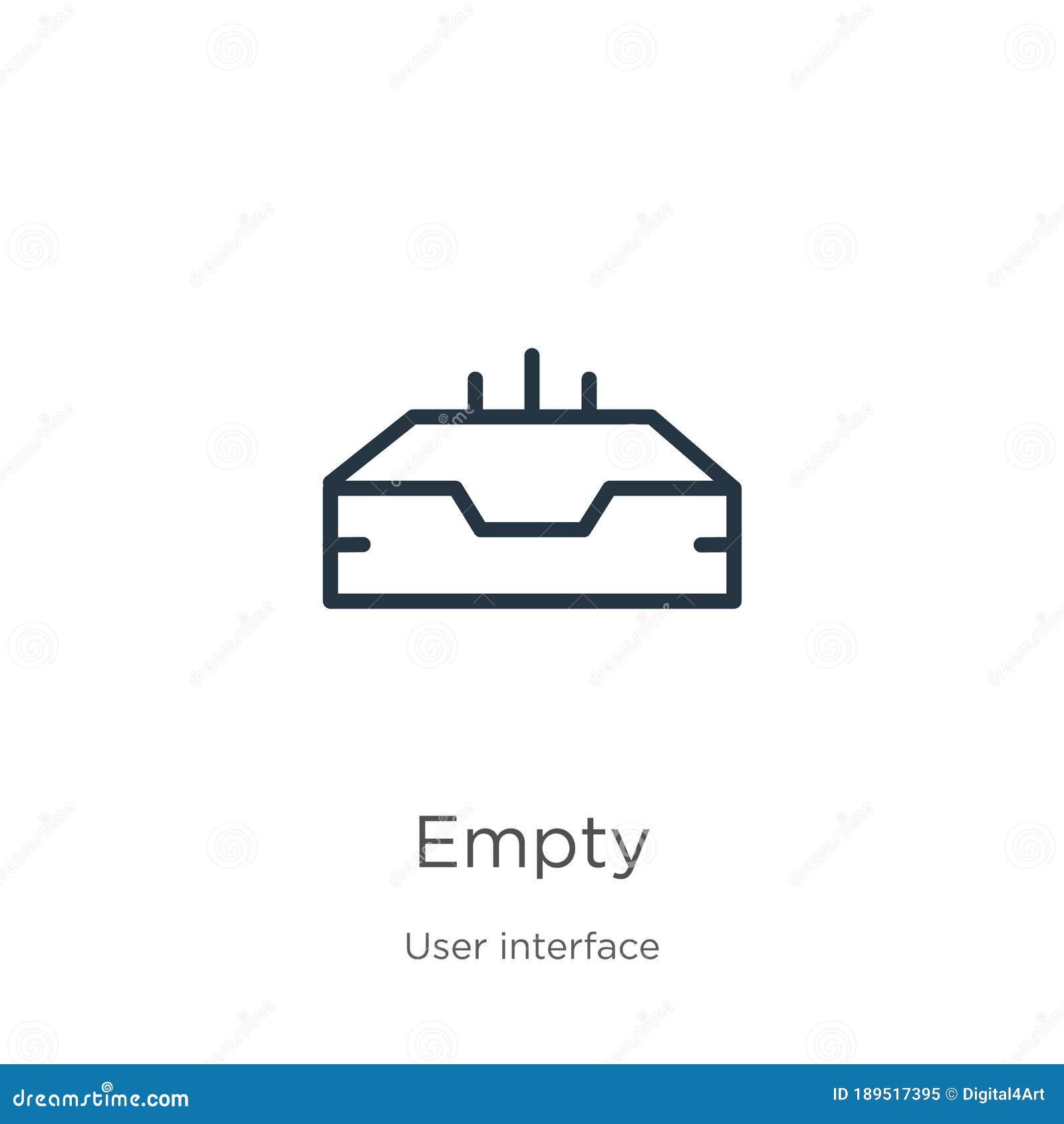 Empty Icon. Thin Linear Empty Outline Icon Isolated on White Background ...