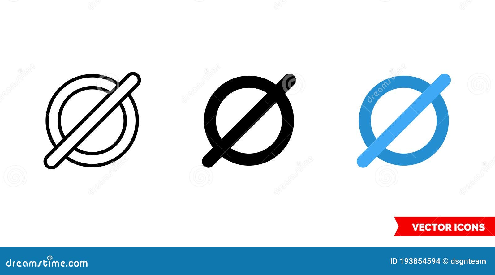 Empty Icon of 3 Types Color, Black and White, Outline. Isolated Vector ...