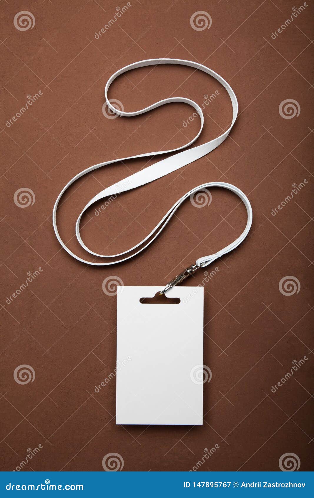 Empty Id Card for Office Worker on Brown Background Stock Image - Image ...