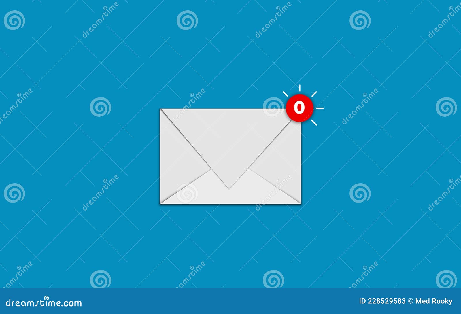 Empty Inbox Concept. Envelope Mail with Zero Message Stock Illustration ...