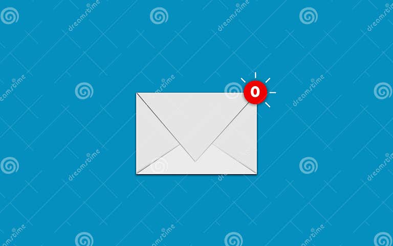 Empty Inbox Concept. Envelope Mail with Zero Message Stock Illustration ...