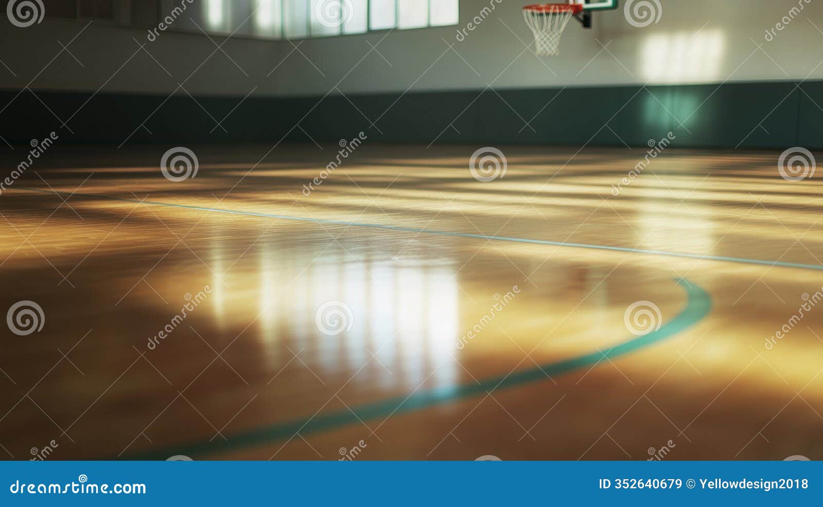 An Empty Indoor Basketball Court With Minimalist Modern Design And ...