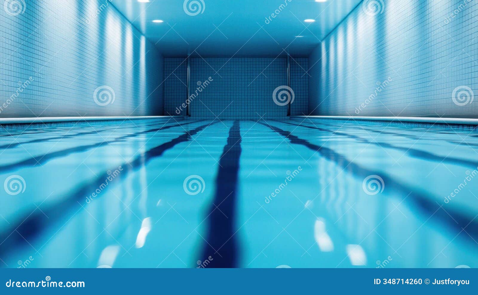 Empty Indoor Swimming Pool with Blue Water Stock Illustration ...
