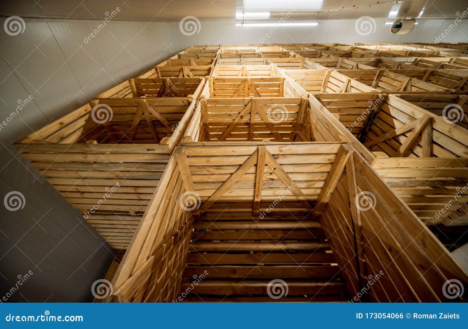 Empty Industrial Freezer Warehouse for Vegetable Storage. Stock Photo ...