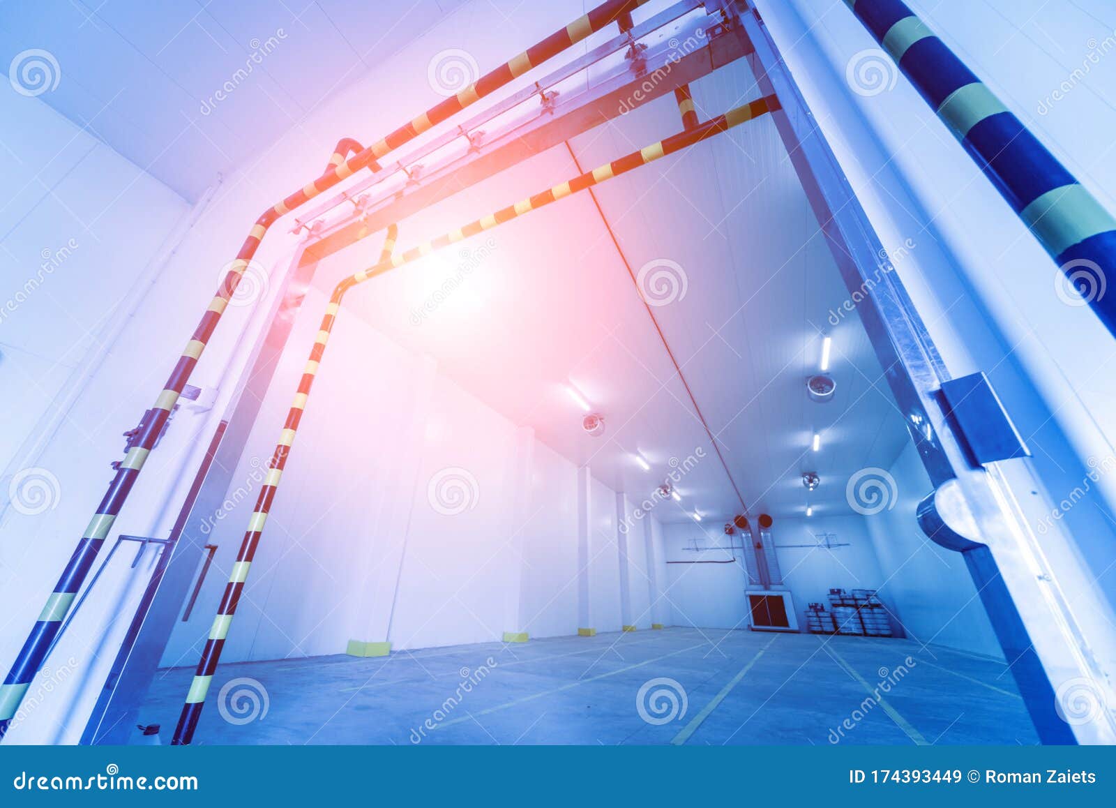 Empty Industrial Freezer Warehouse for Vegetable Storage. Stock Image ...