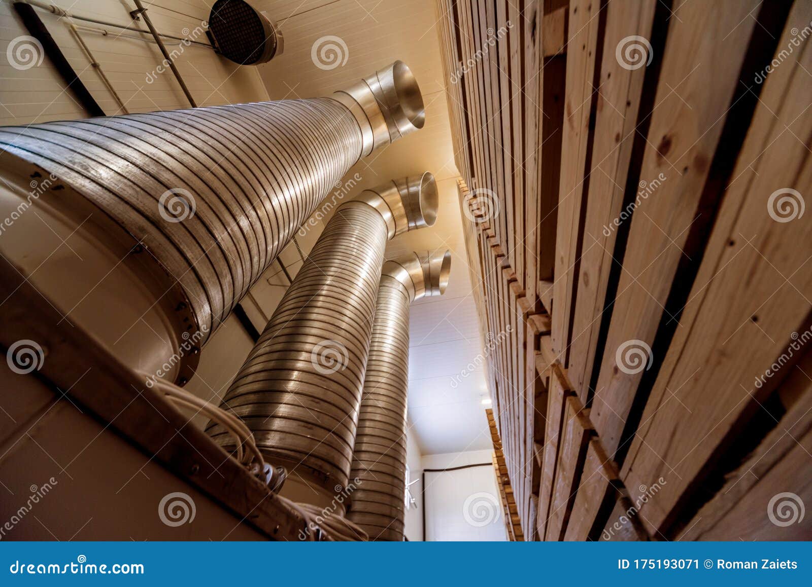 Empty Industrial Freezer Warehouse for Vegetable Storage. Stock Image ...