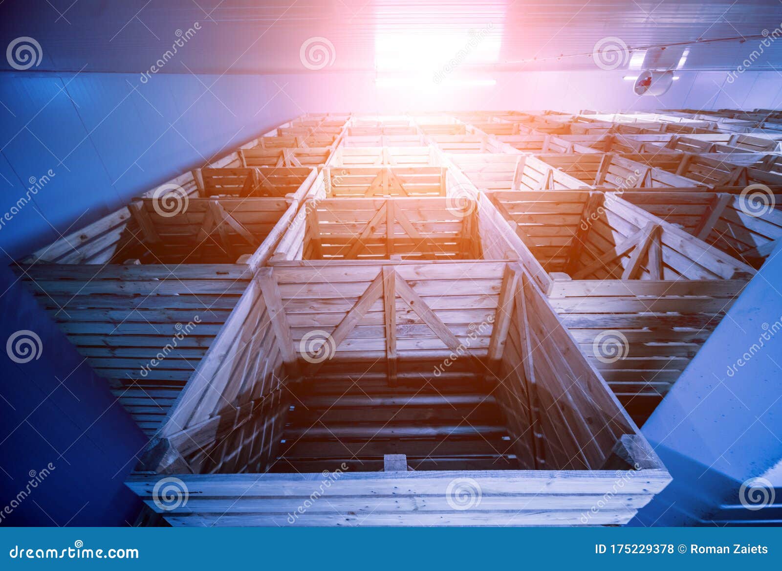 Empty Industrial Freezer Warehouse for Vegetable Storage. Stock Photo ...