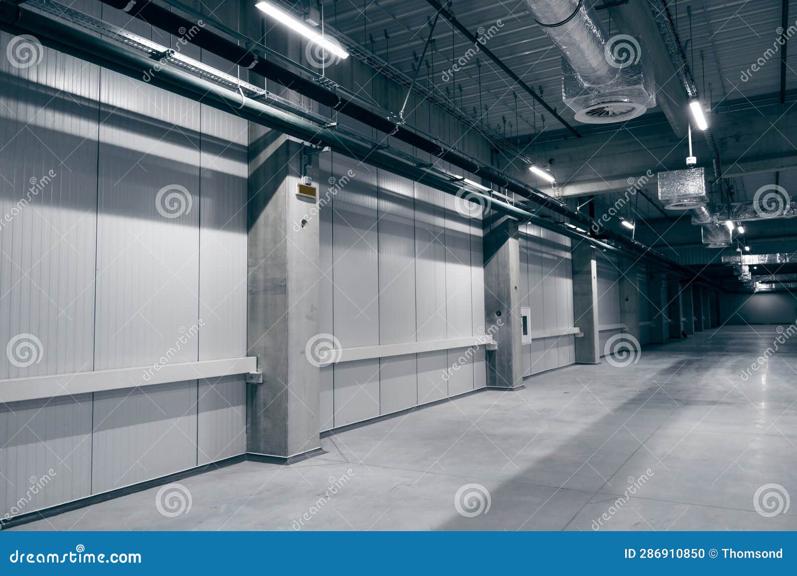 Empty Industrial Hall with Ceiling Ventilation System Stock Photo ...