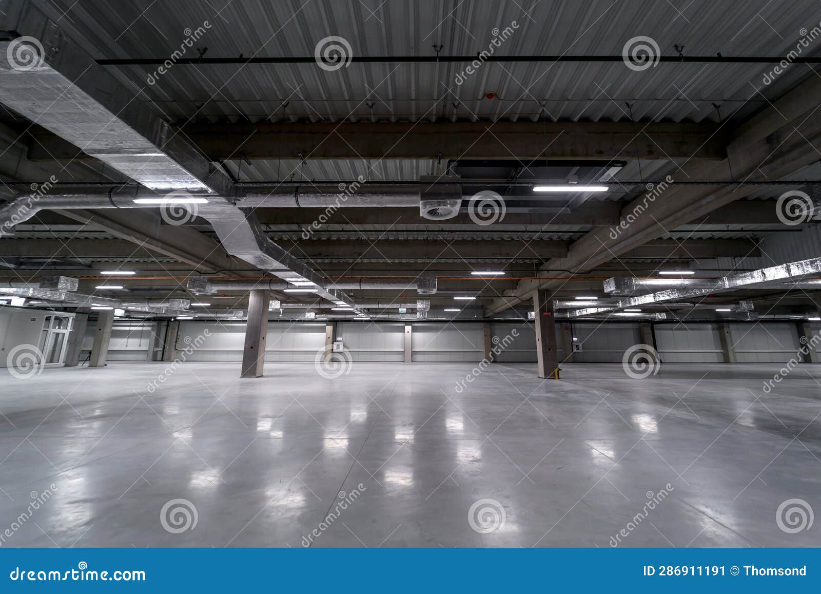 Empty Industrial Hall with Ceiling Ventilation System Stock Image ...