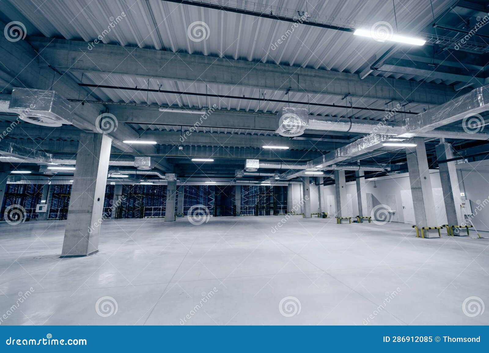 Empty Industrial Hall with Ceiling Ventilation System Stock Image ...