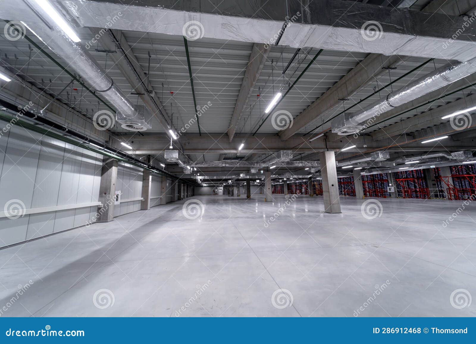 Empty Industrial Hall with Ceiling Ventilation System Stock Photo ...
