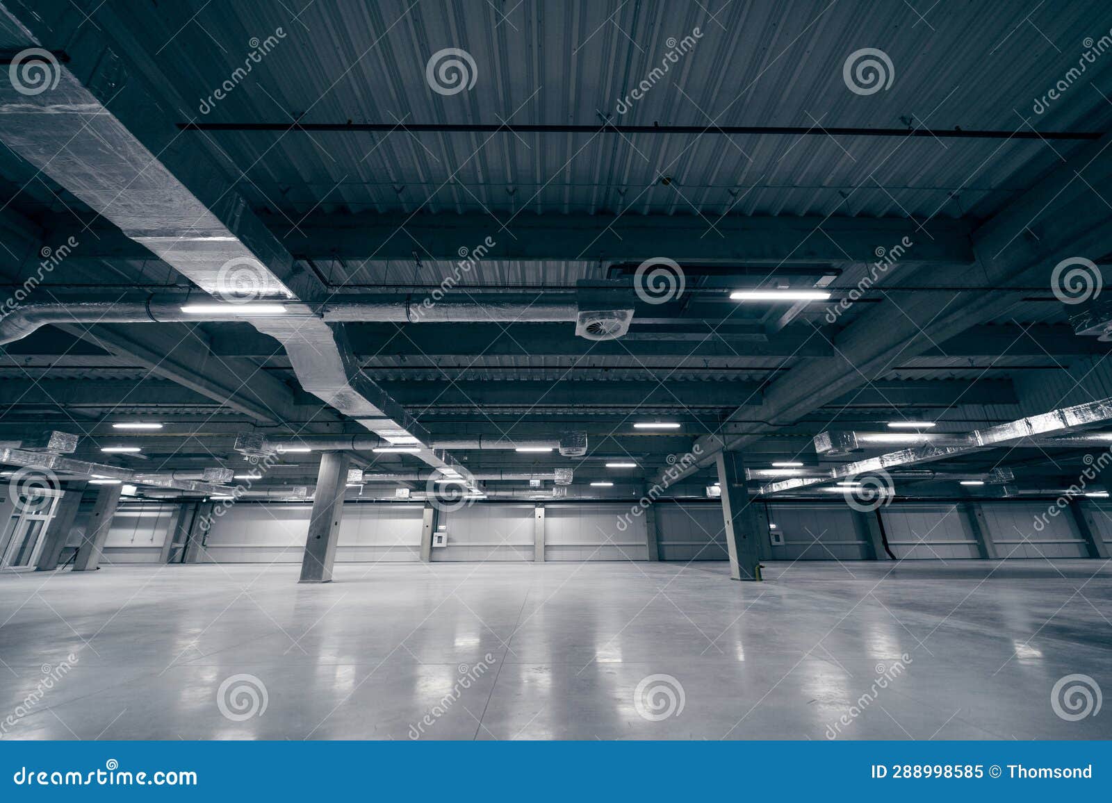 Empty Industrial Hall with Ceiling Ventilation System Stock Image ...