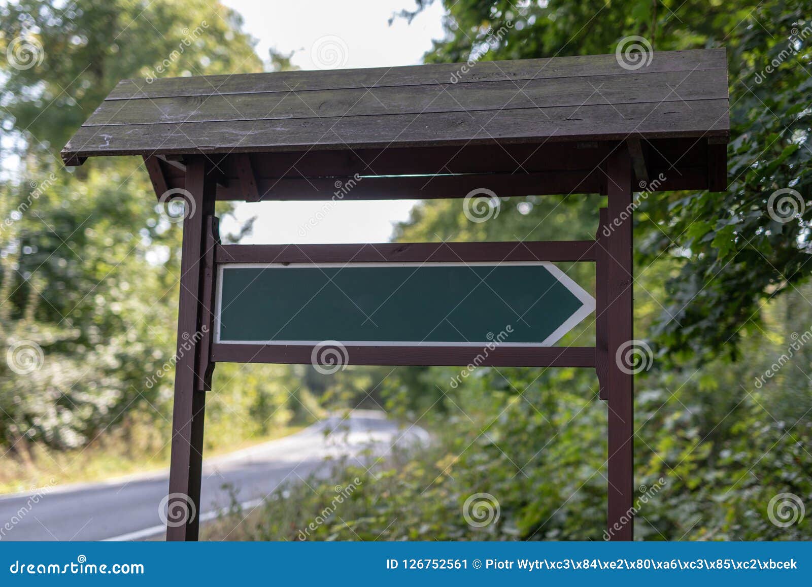 An Empty Information Board at the Edge of the Road. Signpost at Stock ...