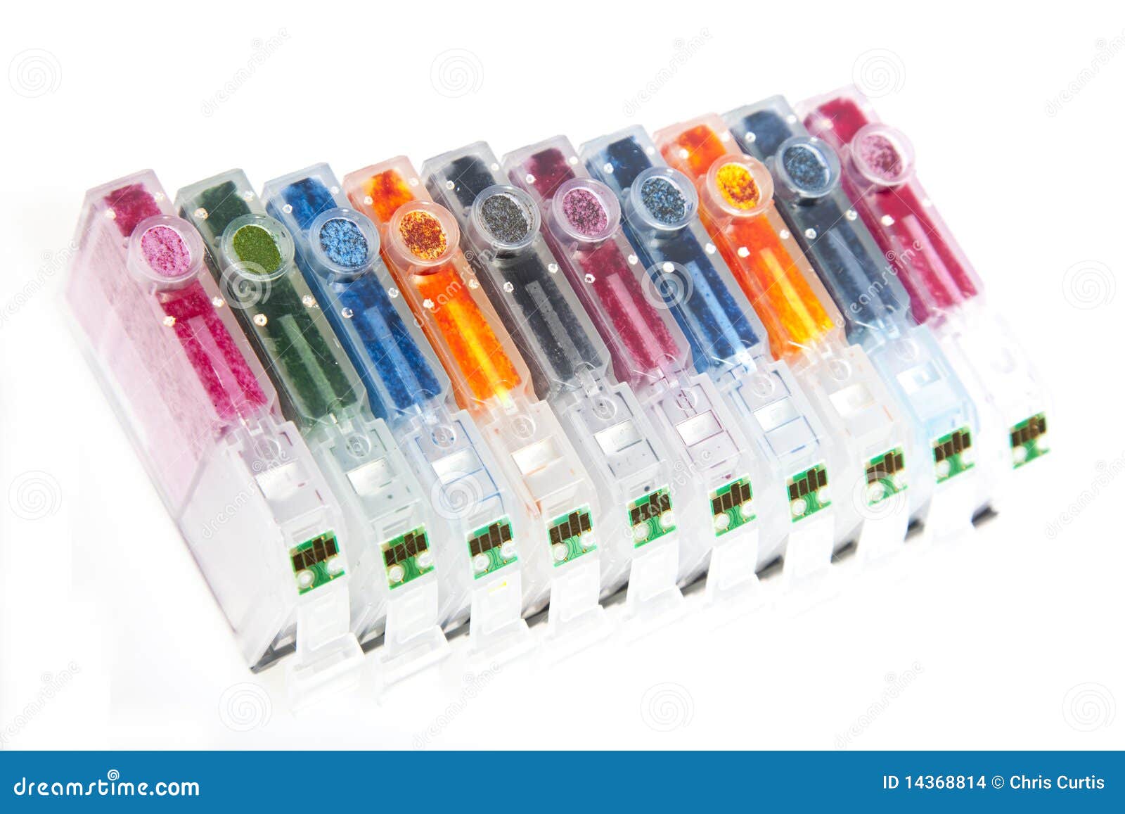 Empty Inkjet Printer Ink Cartridges Stock Photo - Image of colourful ...