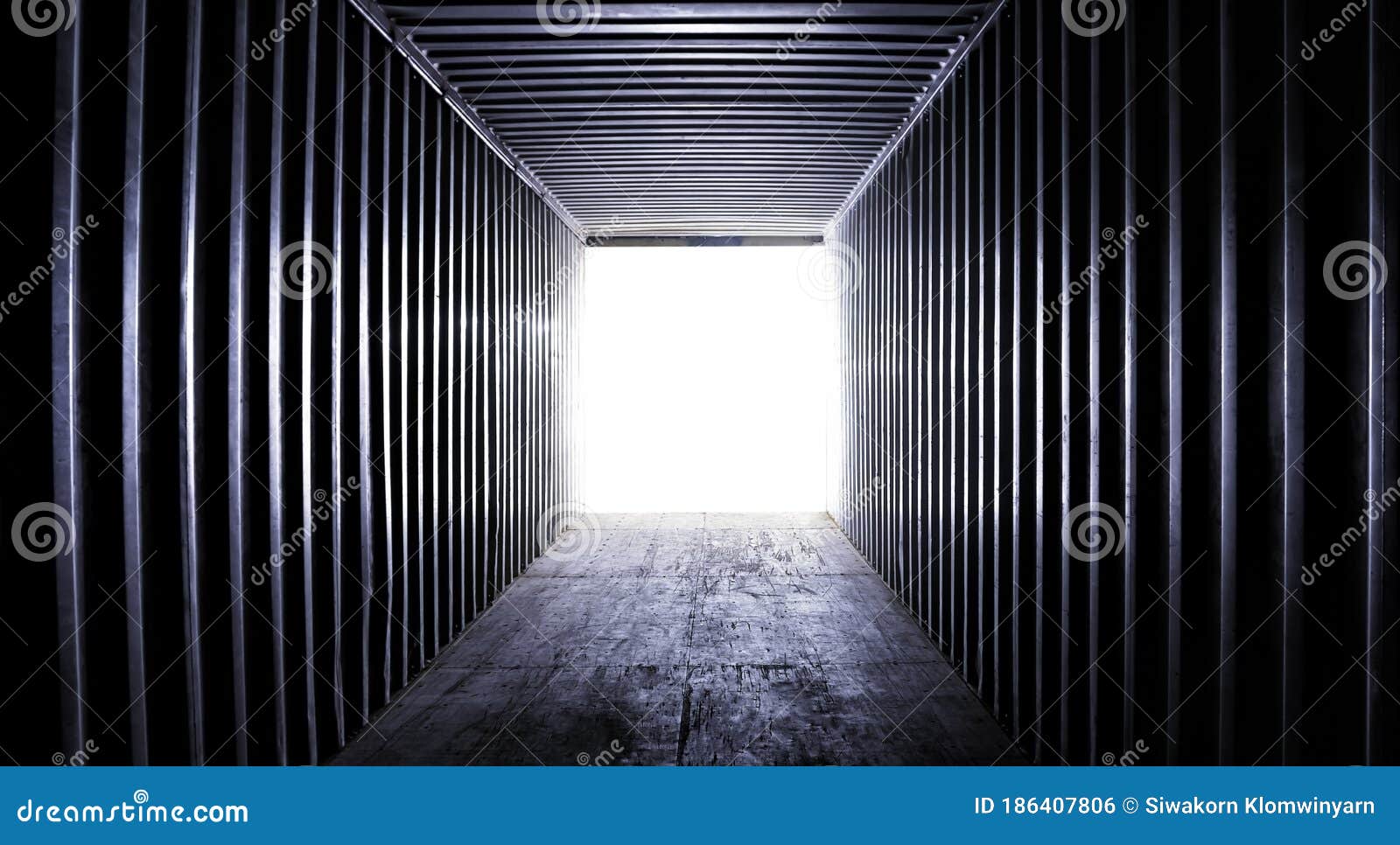 Empty Inside View of Shipping Container Truck. Stock Photo - Image of ...