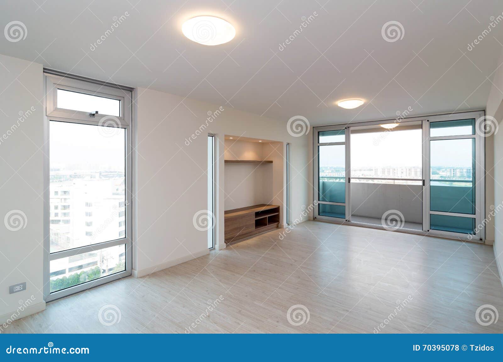 Empty Interior Living Room in a New Apartment Stock Photo - Image of ...
