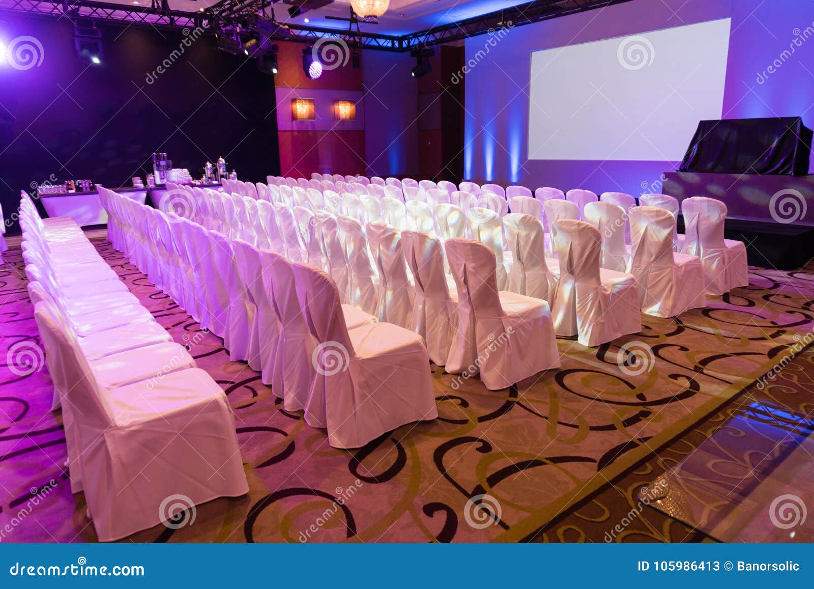 Empty Interior of Luxury Conference Hall or Seminar Room with Projector ...
