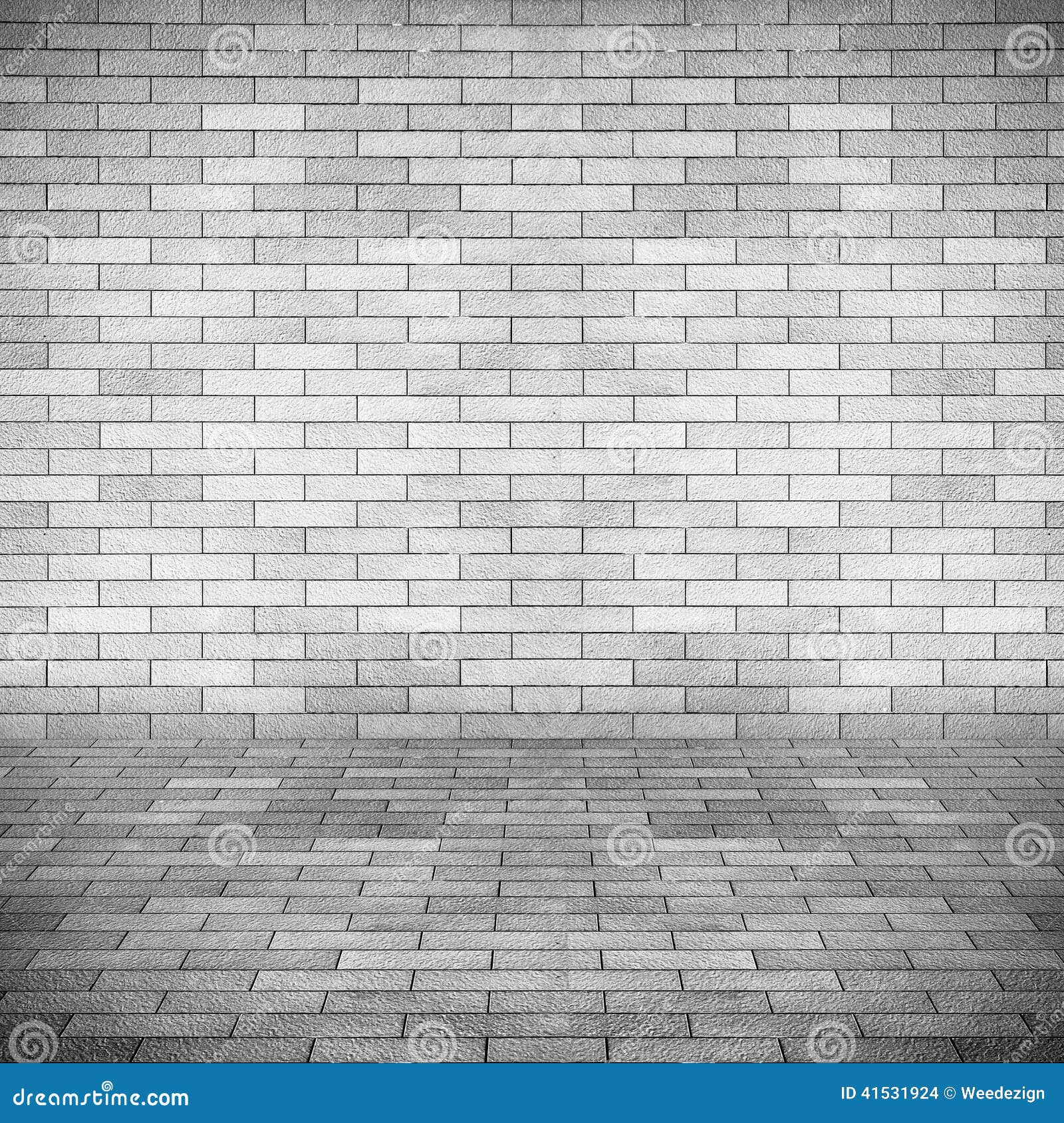 Empty Interior Perspective with Brick Tile Wall Stock Illustration ...