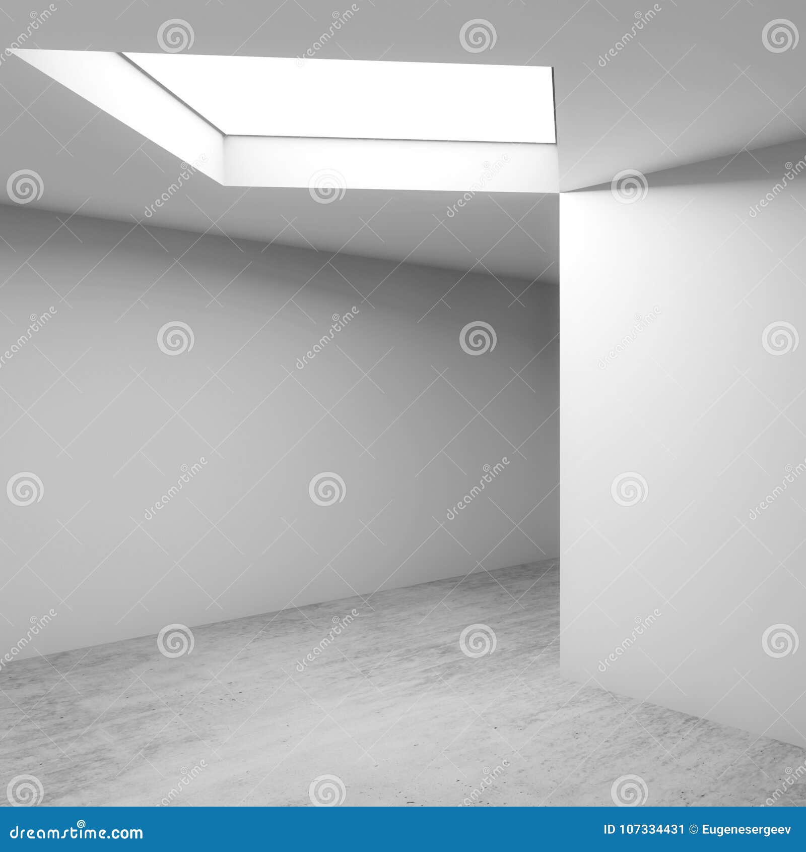 Empty Interior, Square 3d Illustration Stock Illustration ...