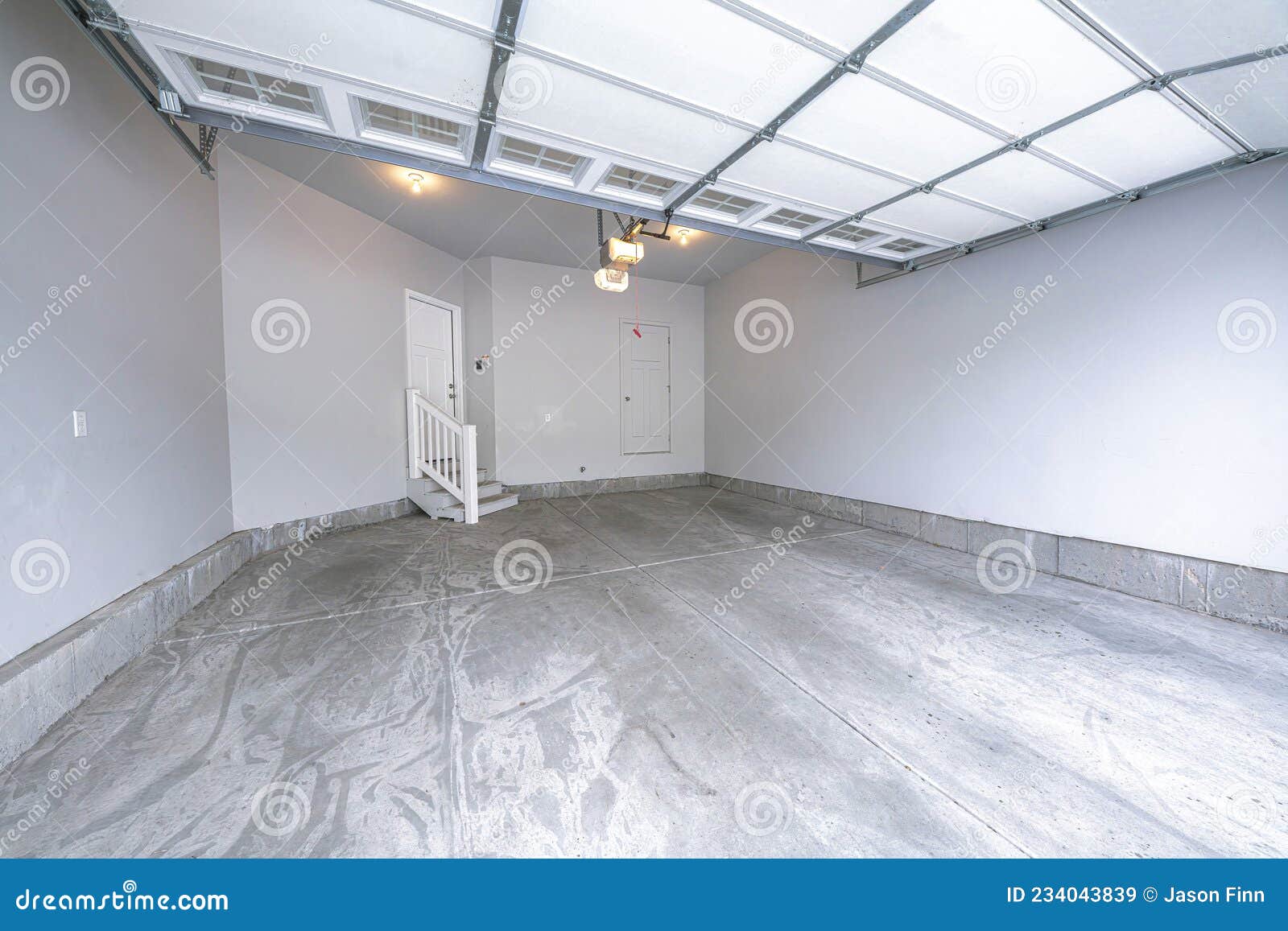 Empty Interior of a White Garage from an Angle To the Left Stock Image ...