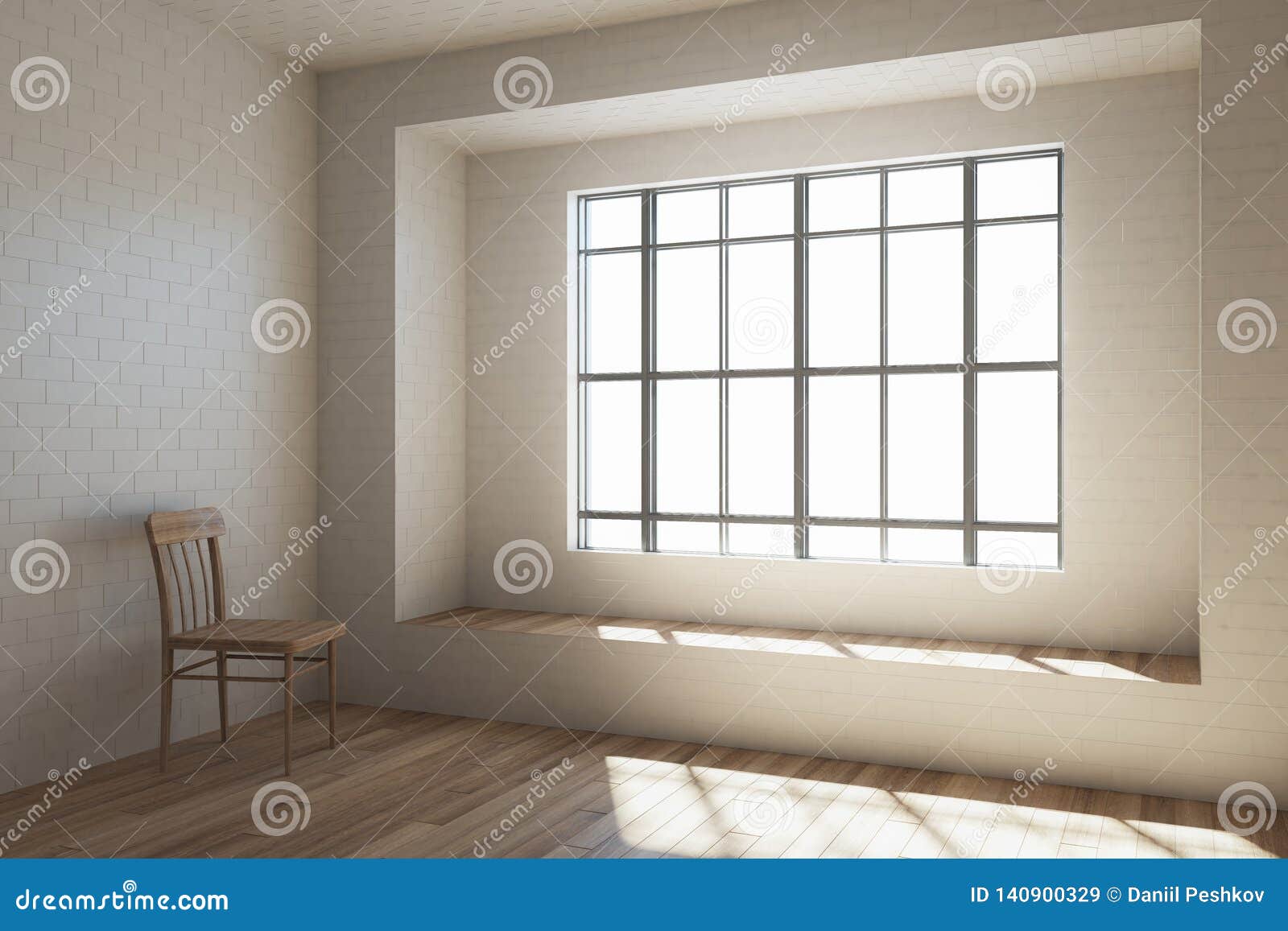 Empty interior with window stock illustration. Illustration of floor ...