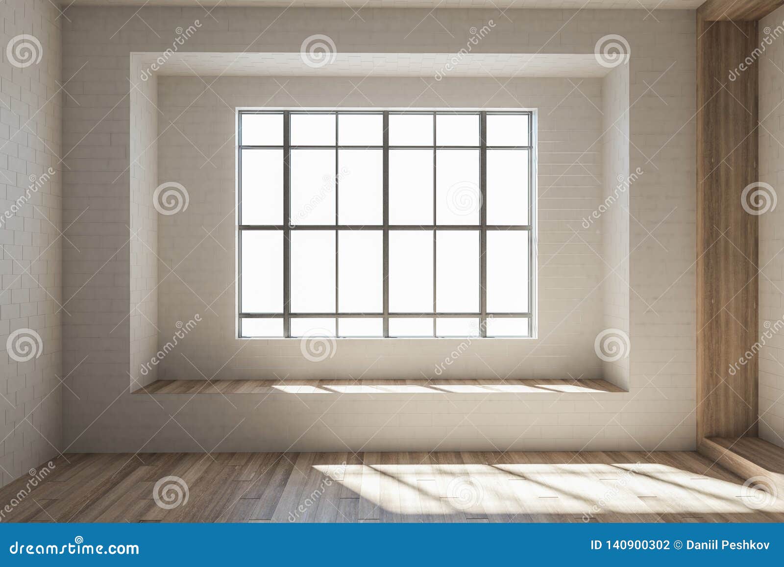 Empty interior with window stock illustration. Illustration of ...