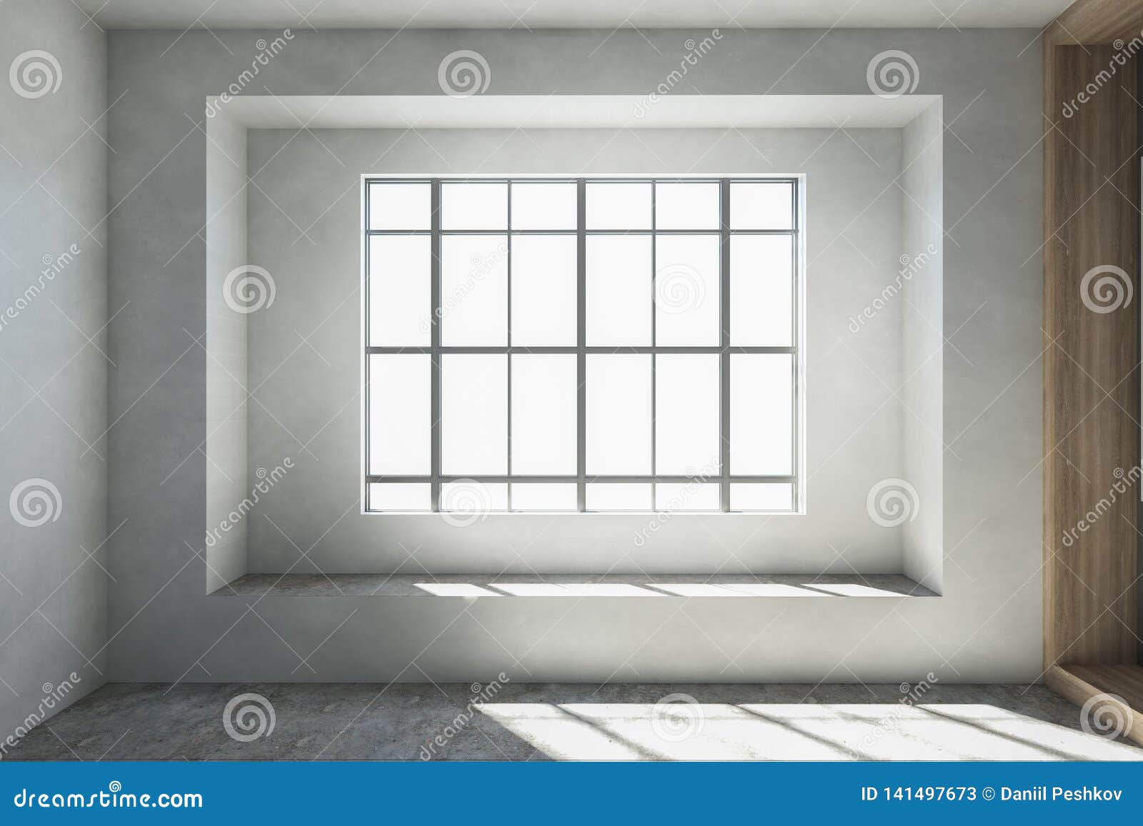 Empty interior with window stock illustration. Illustration of ...
