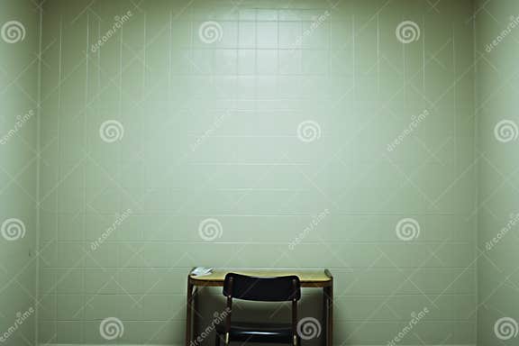 Empty Interrogation Room with Chair and Table Generative Ai Stock Image ... Empty Interrogation Room with Chair and Table Generative Ai Stock Image ...