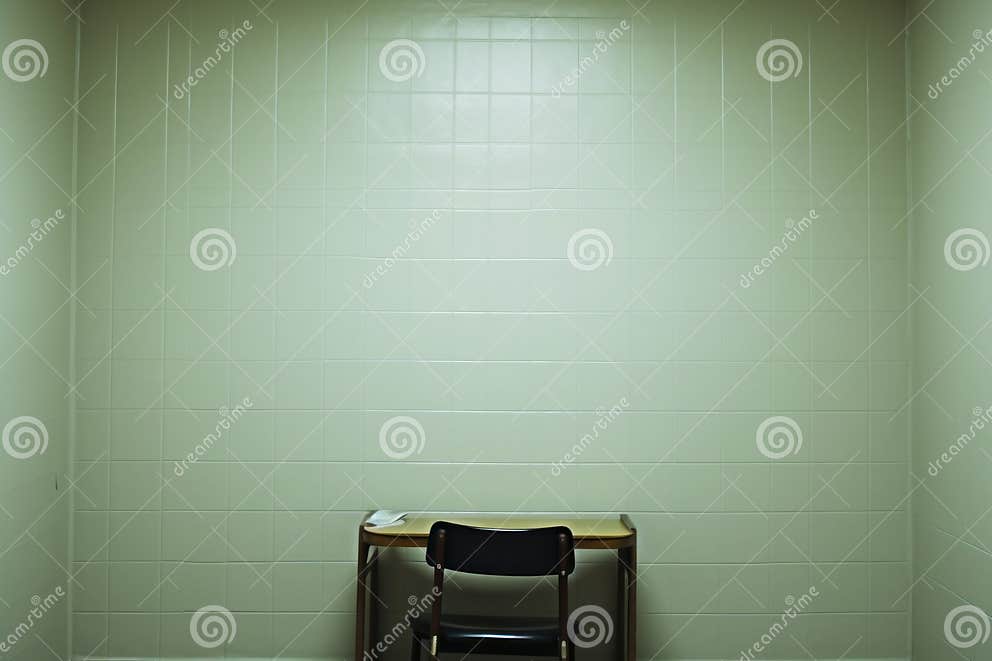 Empty Interrogation Room with Chair and Table Generative Ai Stock Image ...