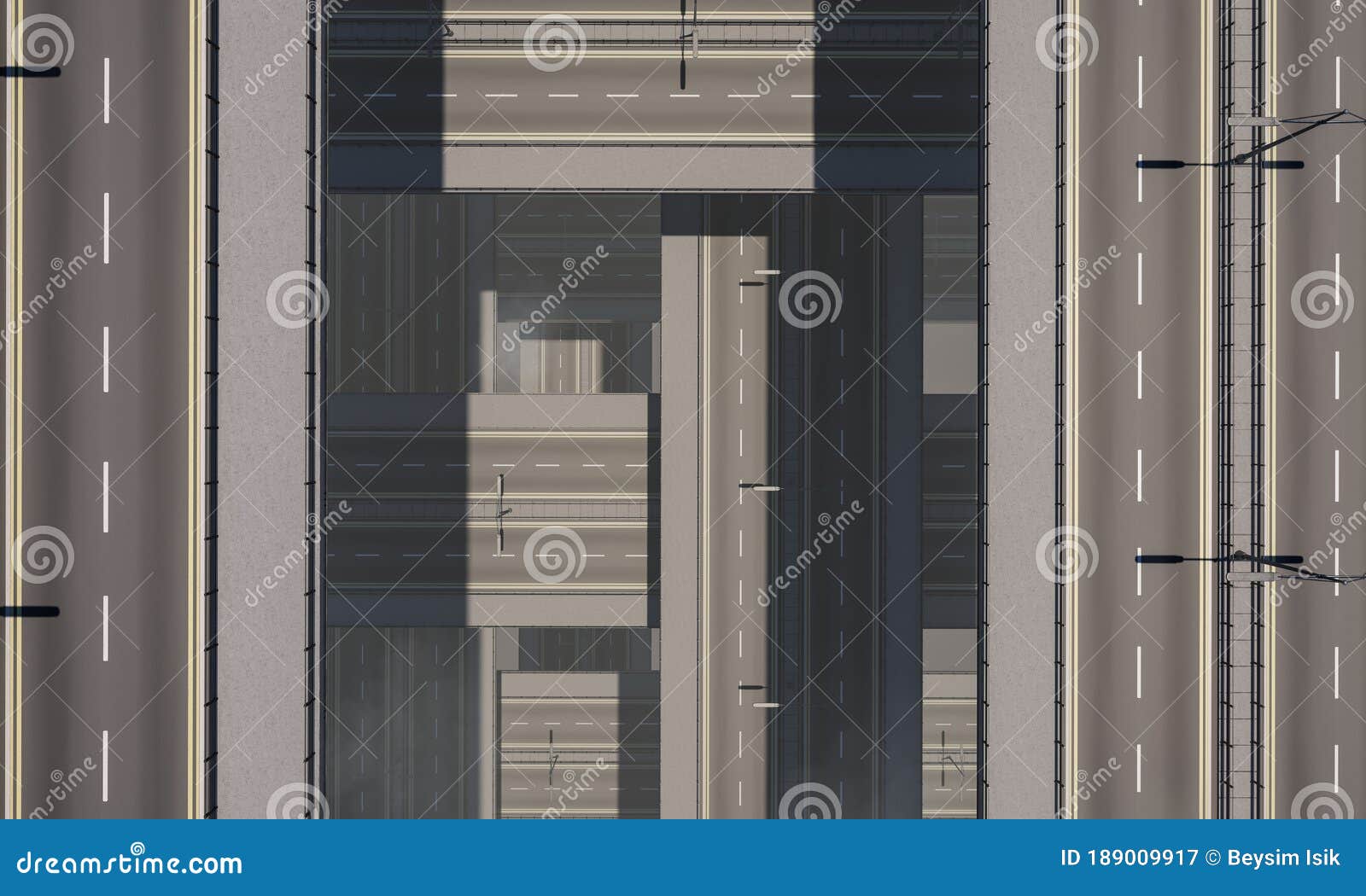 Intersecting Roads Forming An X Shape With White Lane Markings On A ...