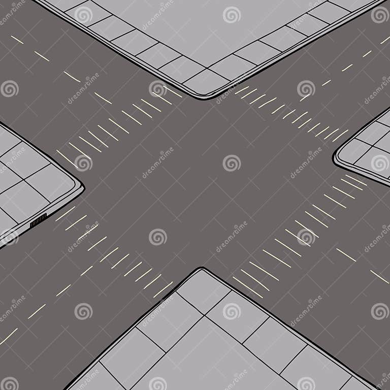 Empty Intersection Background Stock Vector - Illustration of empty ...