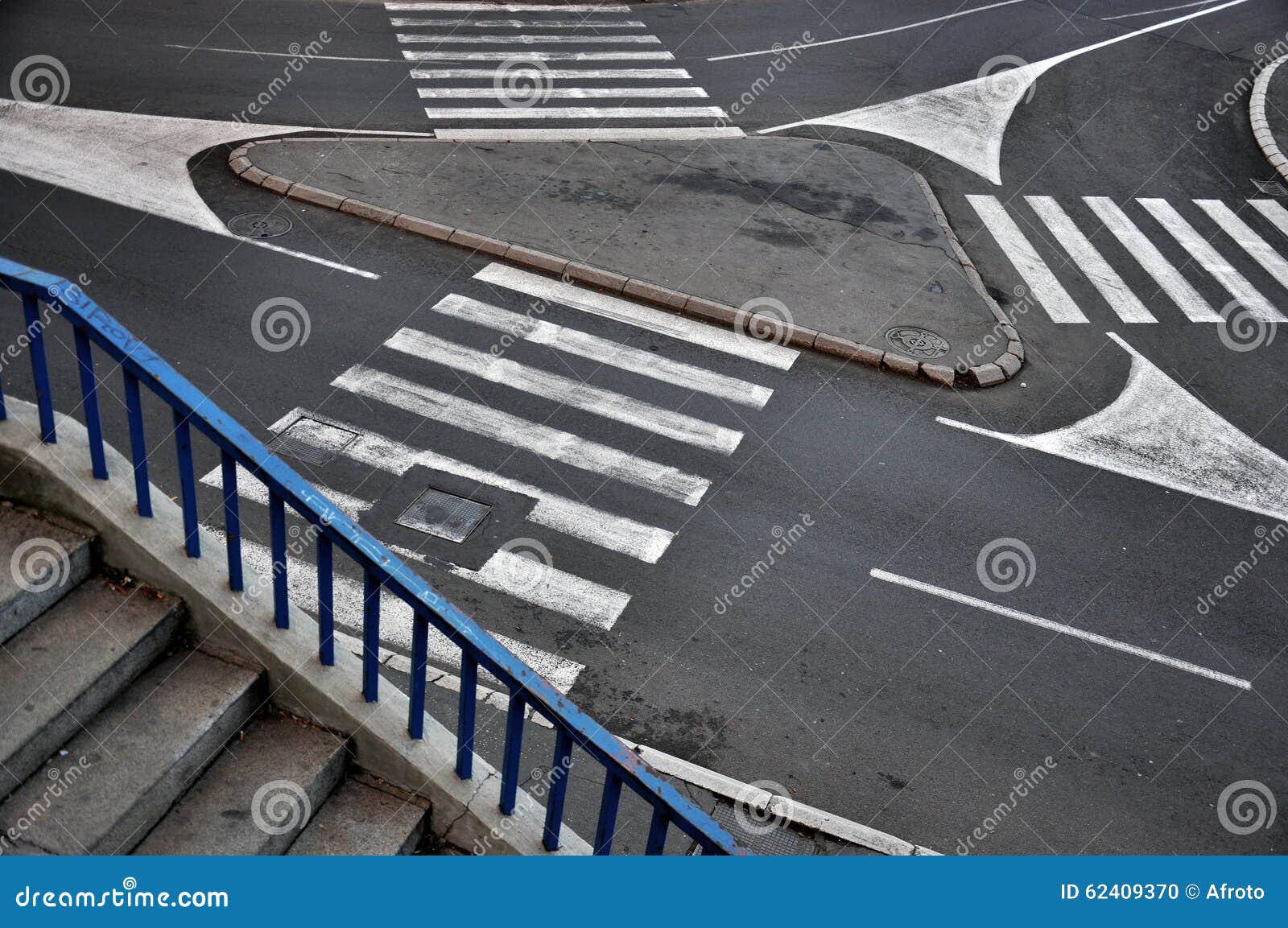 Empty Intersection Zebra Crossing Stock Photo - Image of city, symbol ...