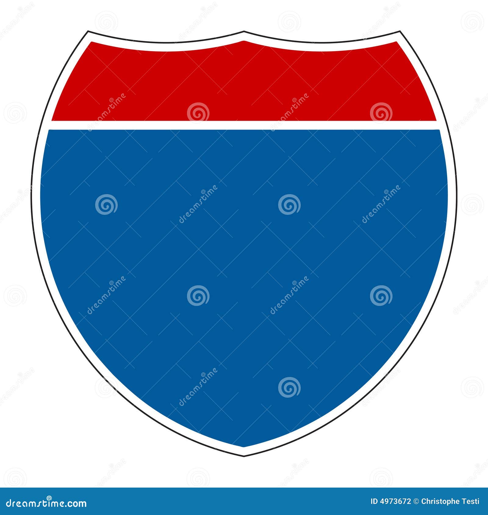 Empty Interstate Sign stock vector. Illustration of highway - 4973672