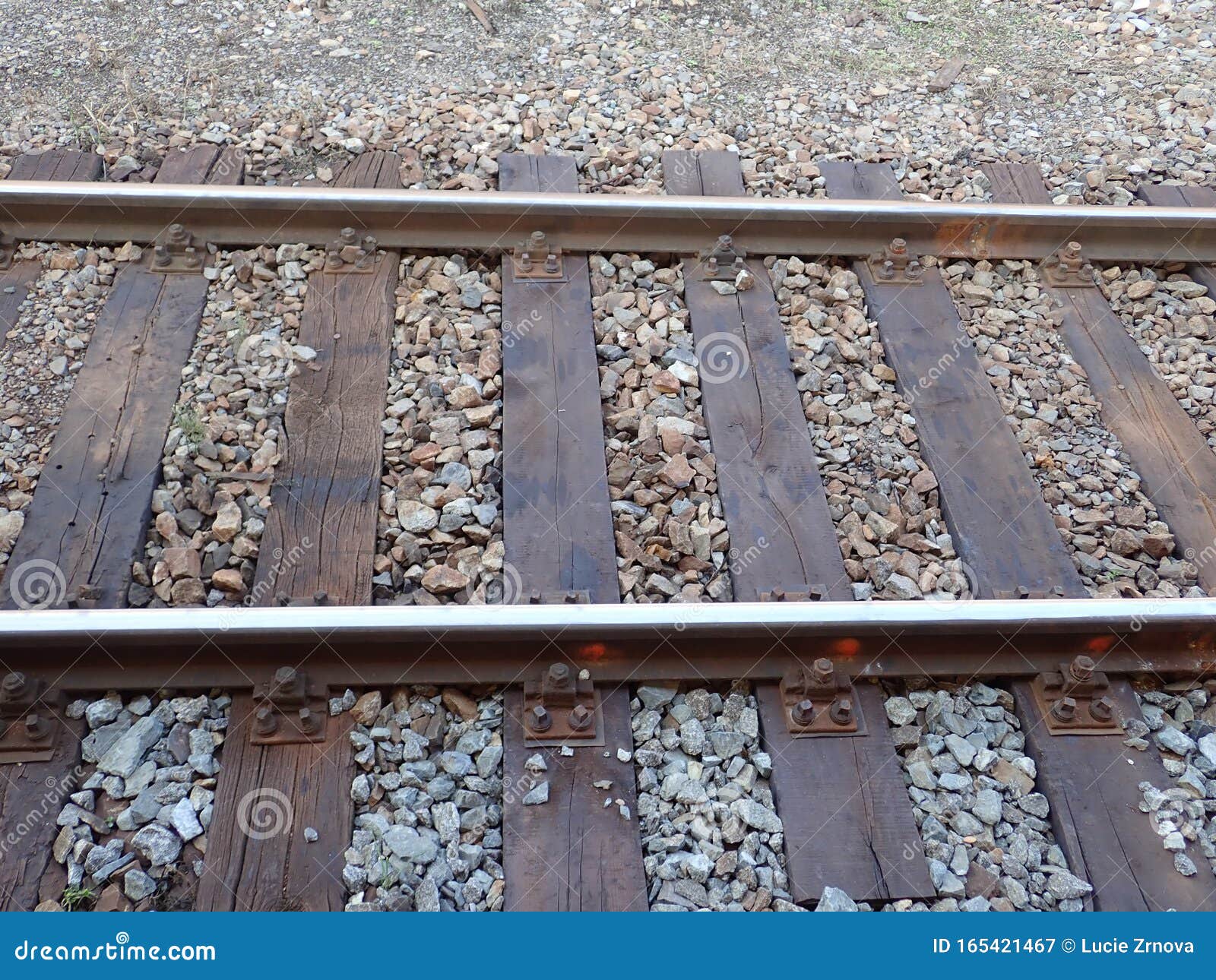 Empty iron rail for train stock image. Image of mountains - 165421467