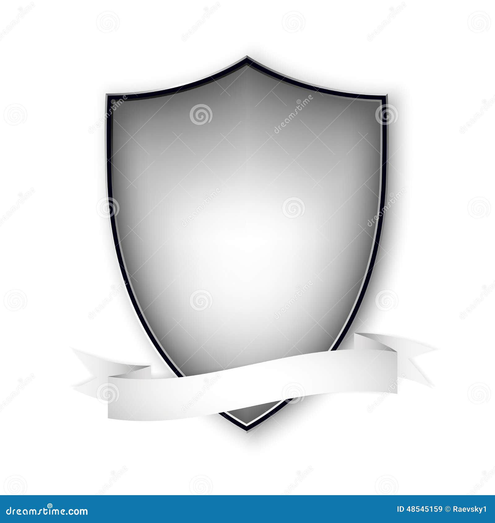 Empty Isolated Metal Shield on White. Vector Stock Vector ...