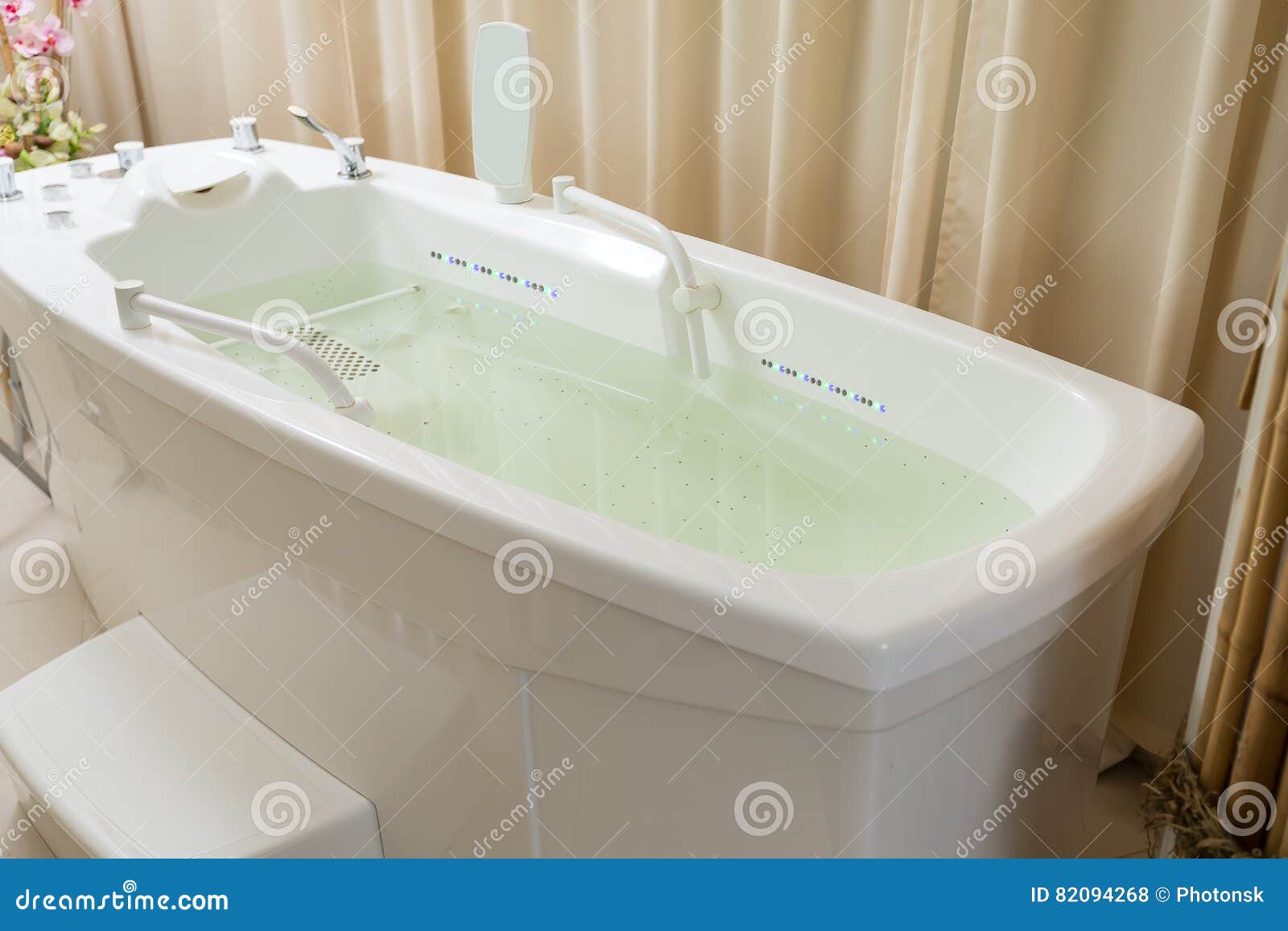 Empty Jacuzzi, Tub Filled with Water in the Spa Stock Photo - Image of ...