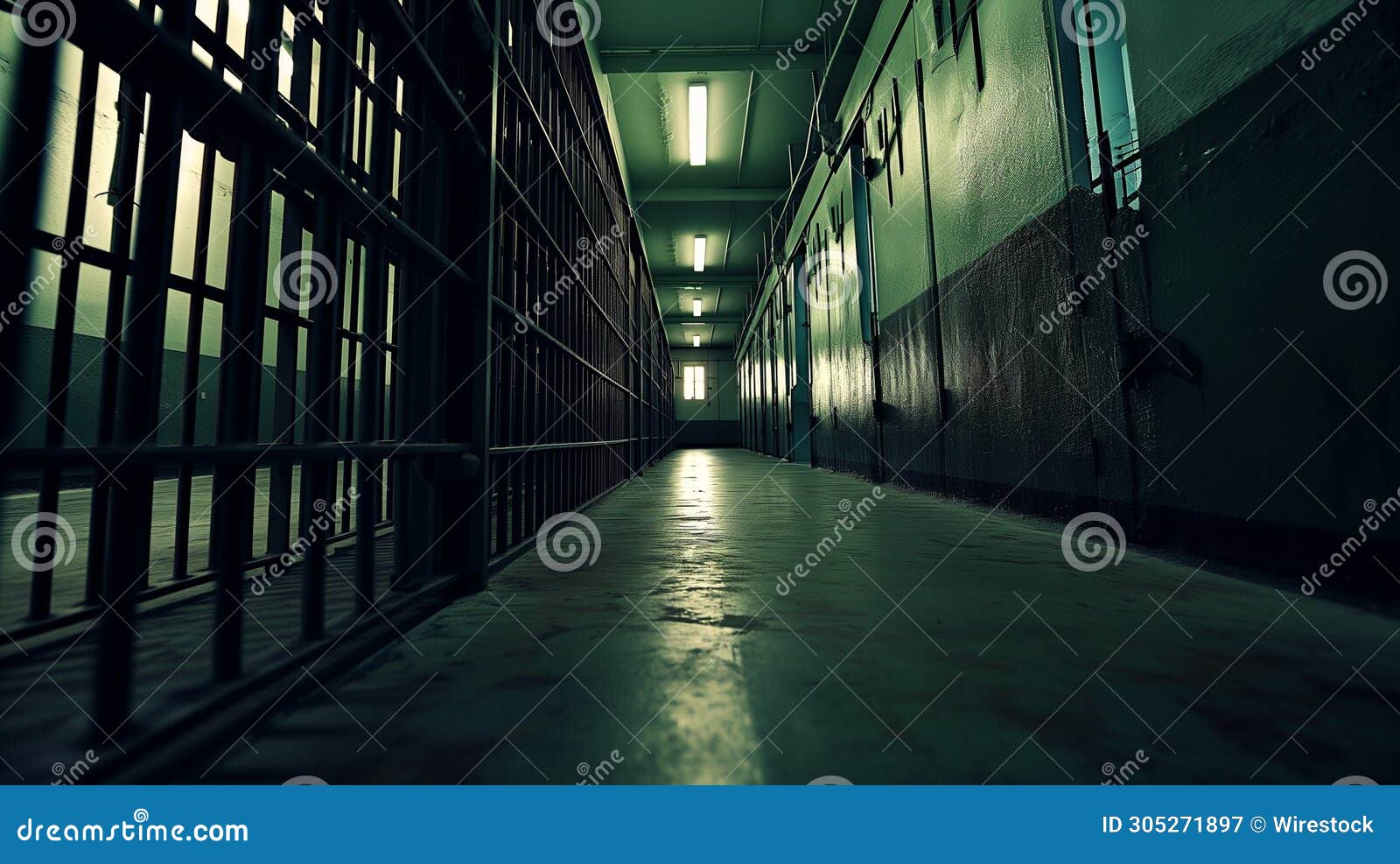 Empty Jail Cell with an Open Door, AI-generated. Stock Image - Image of ...