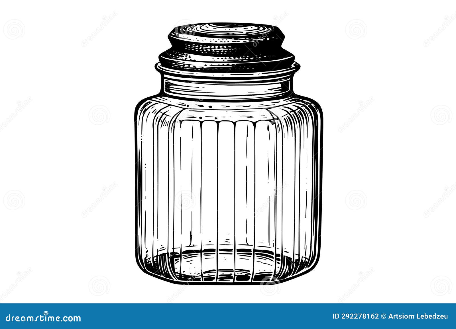Empty Jar Hand Drawn Ink Sketch. Engraved Vector Illistration. Stock ...