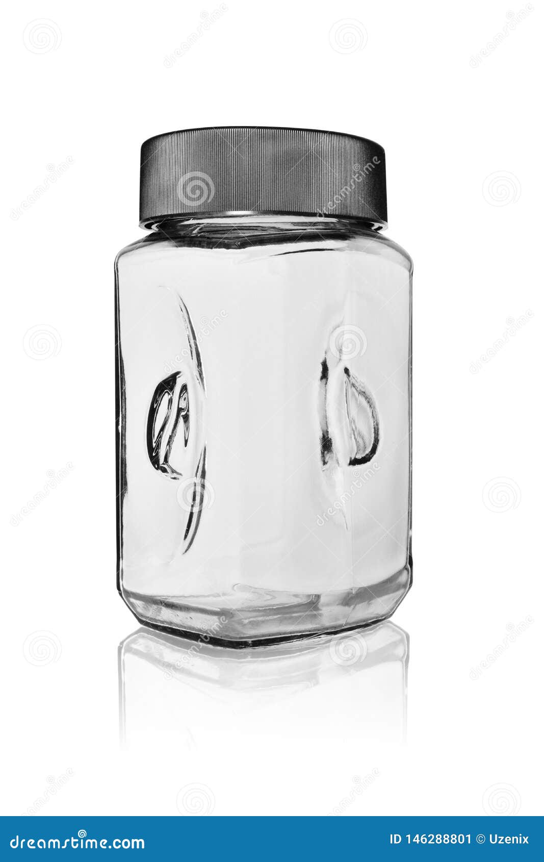 Empty Jar for Instant Coffee Closed by a Plastic Cover. on a White ...
