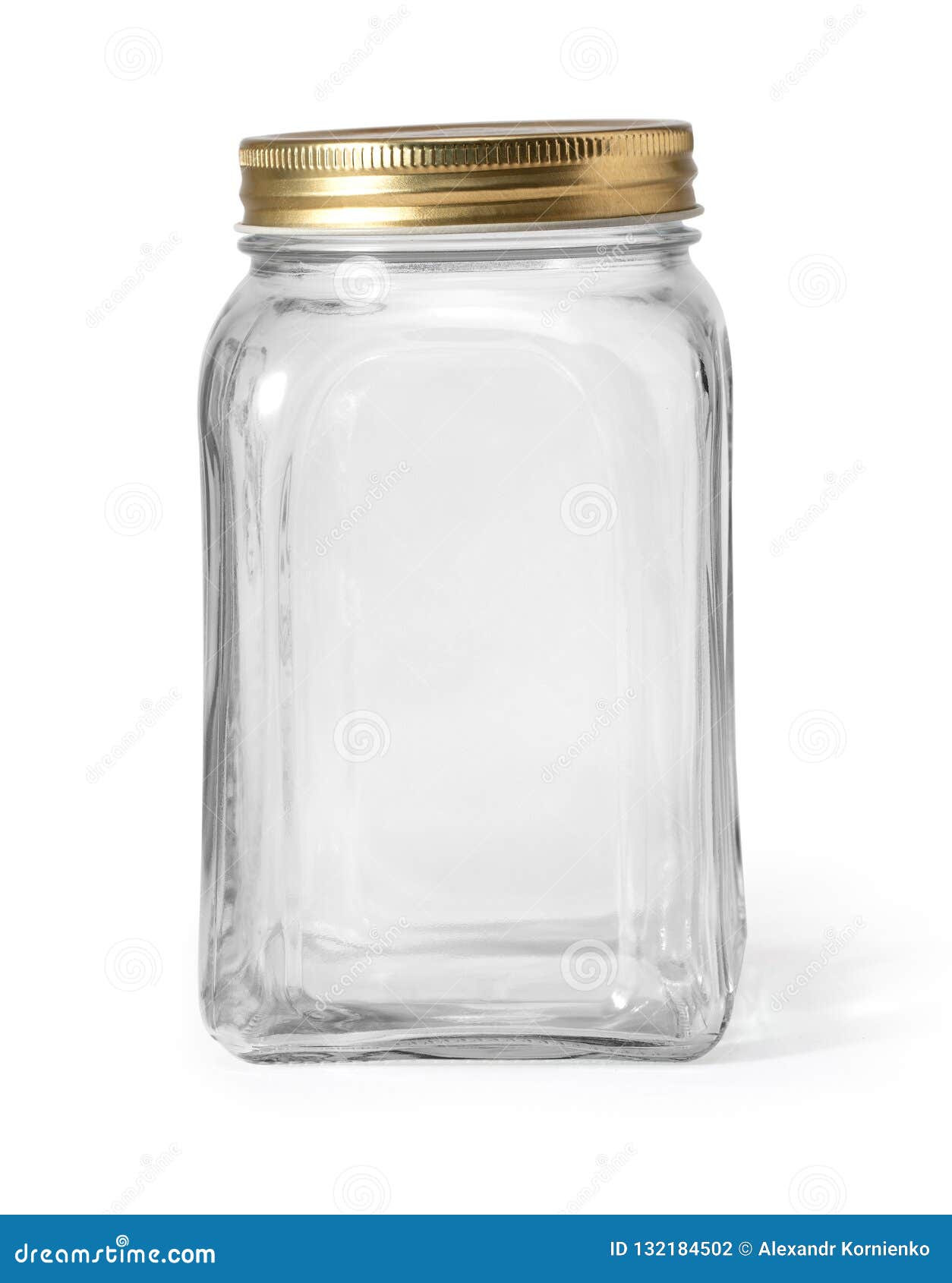 Empty Jar Isolated on White Background Stock Photo - Image of square ...
