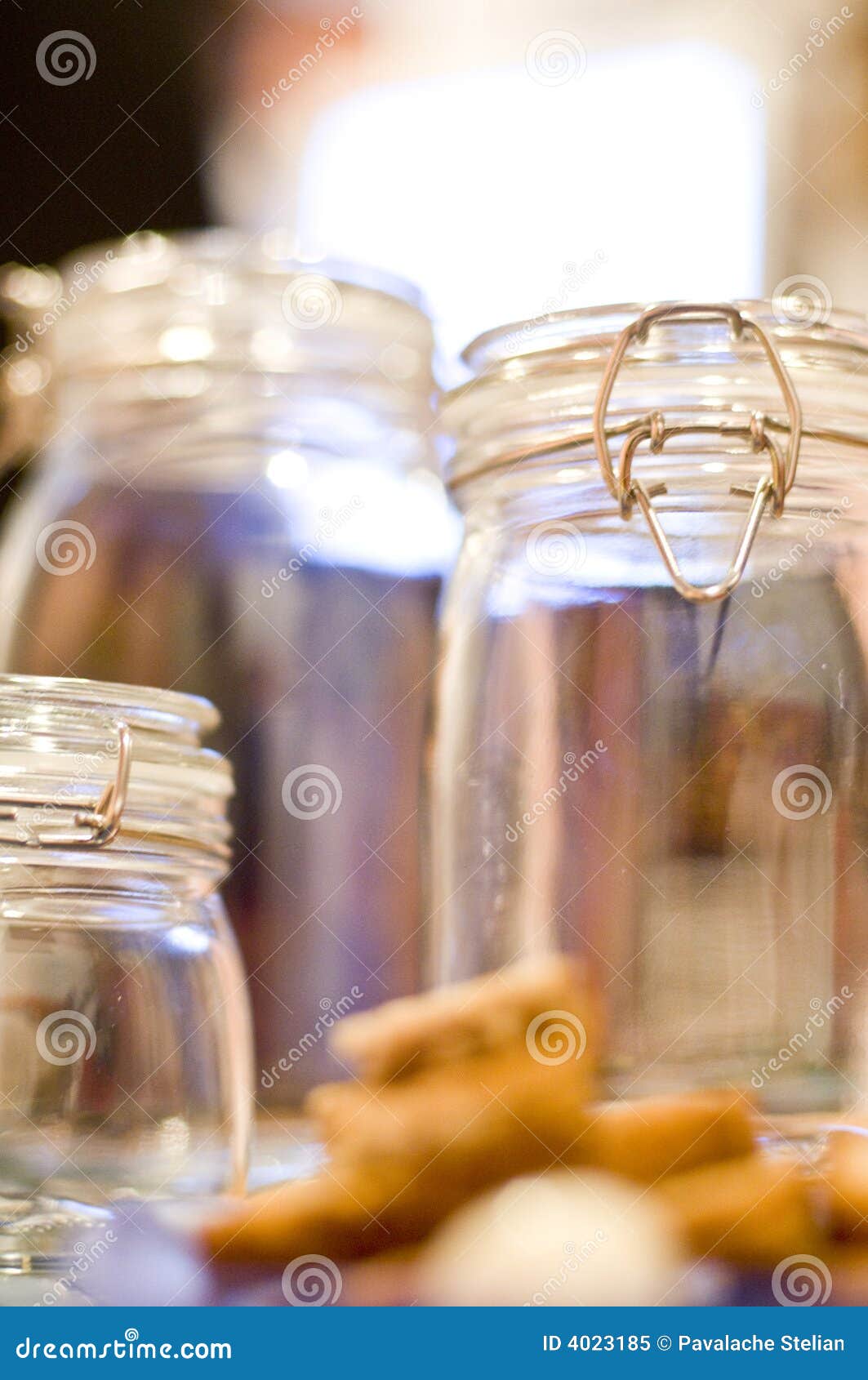 Empty jars stock image. Image of items, covers, storeroom - 4023185