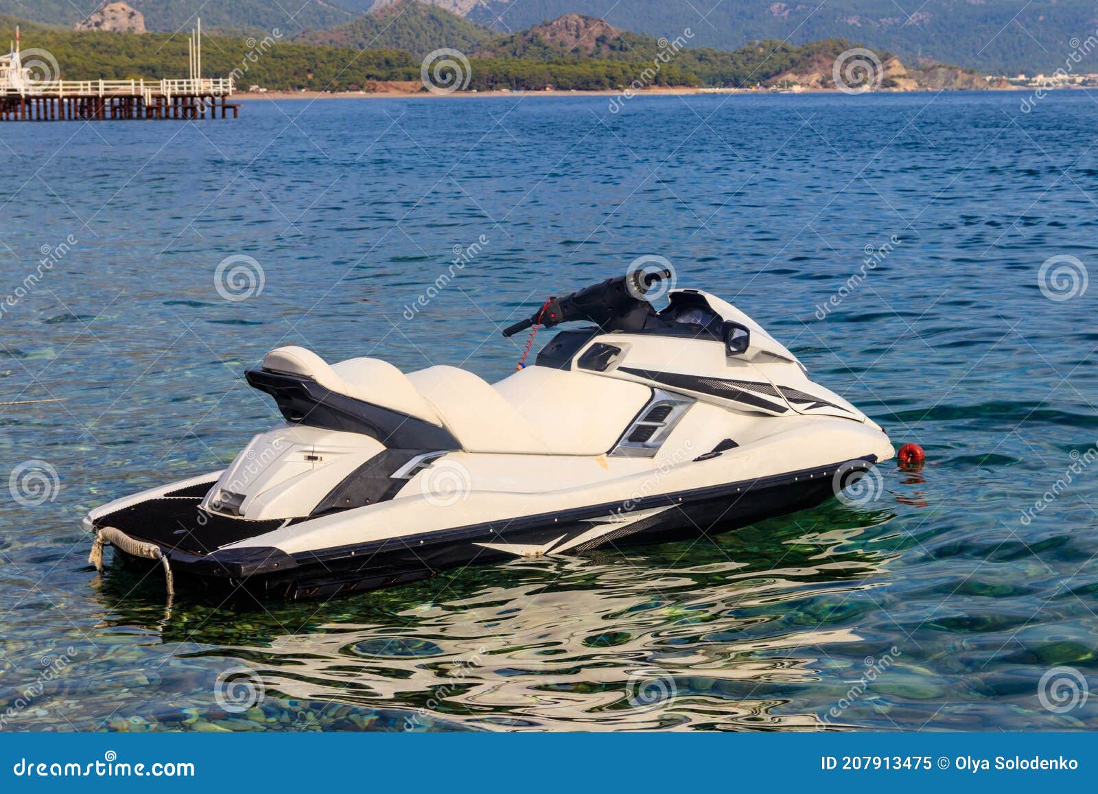 Empty Jet Ski in Sea. Summer Vacation Concept Stock Image - Image of ...