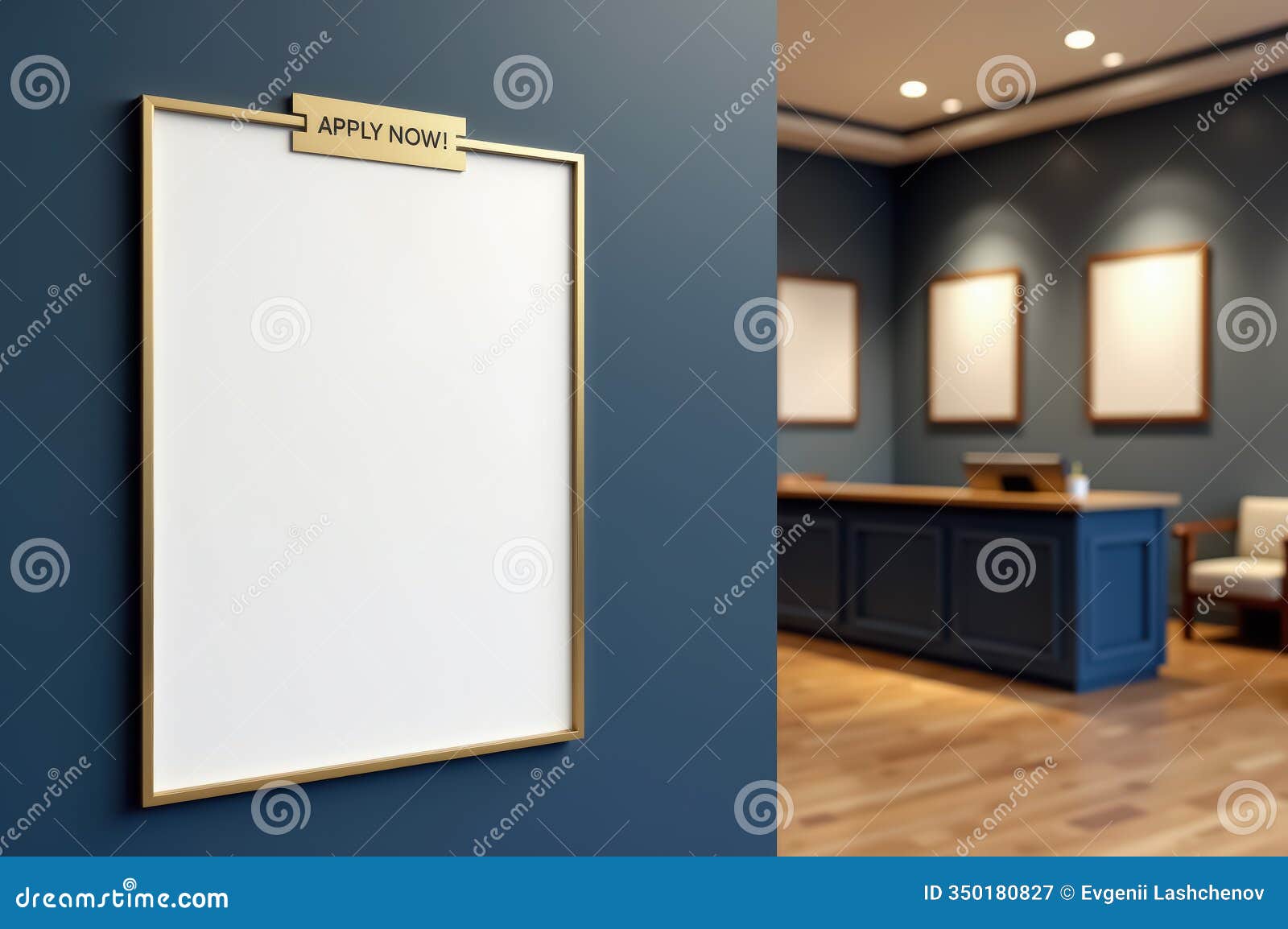 Empty Job Application Board in Office Lobby with Classic Decor. AI ...