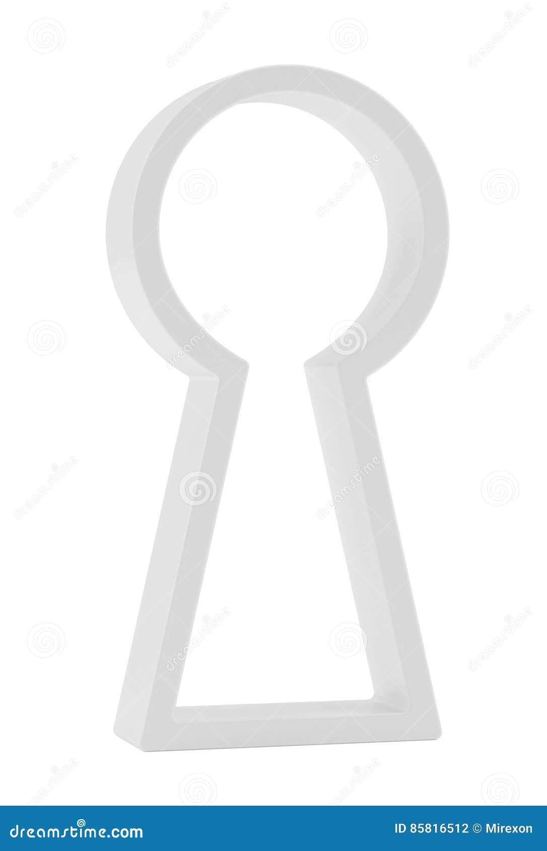 Empty Keyhole on White Background. 3d Rendering Stock Illustration ...