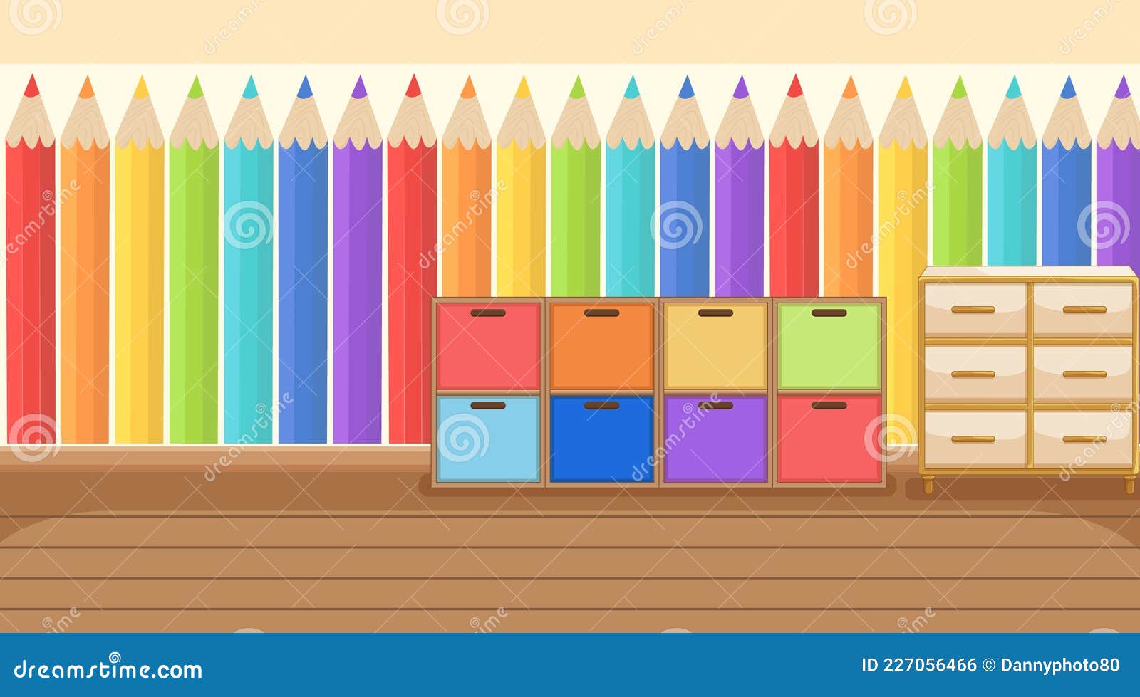 Classroom Objects Vector Illustration. Labeled Collection For Kids ...