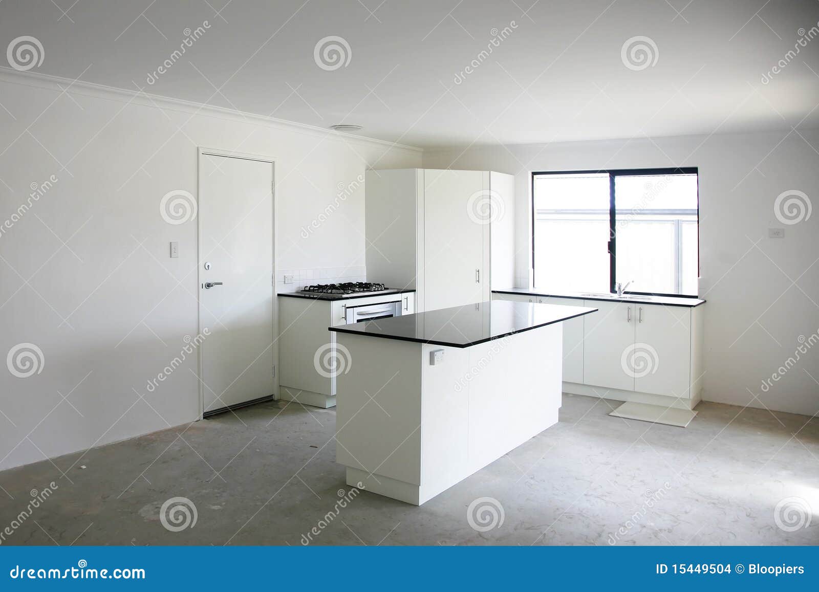 Empty kitchen stock photo. Image of contemporary, white - 15449504