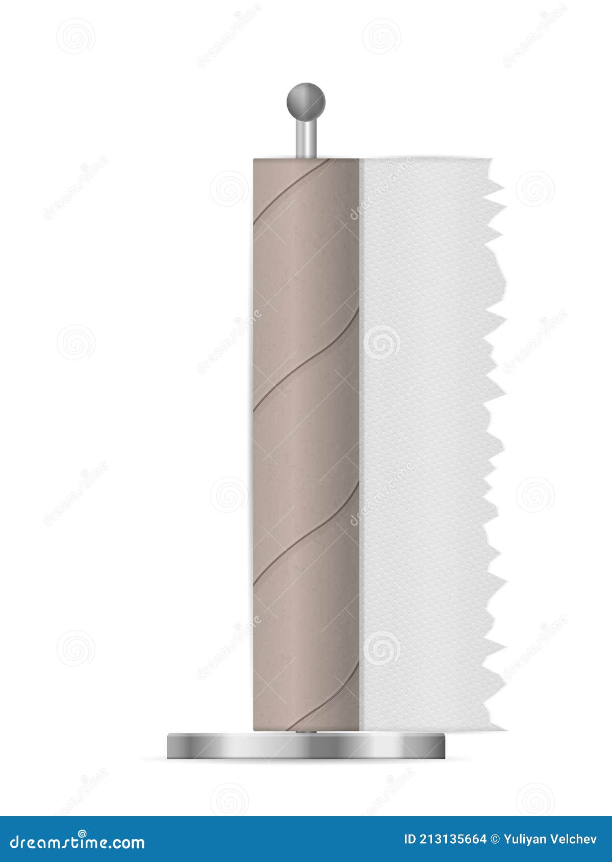 Empty kitchen paper roll stock vector. Illustration of washing - 213135664