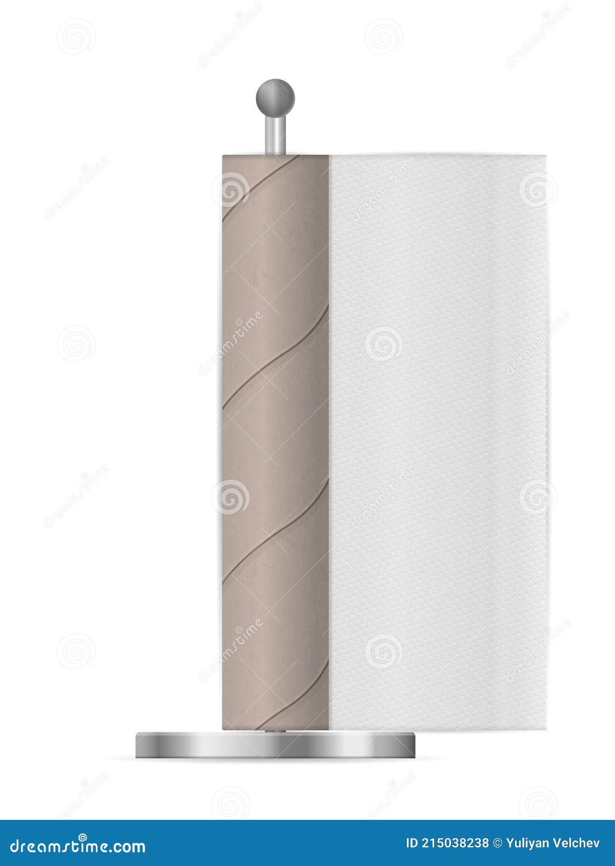 Empty kitchen paper roll stock vector. Illustration of hygiene - 215038238