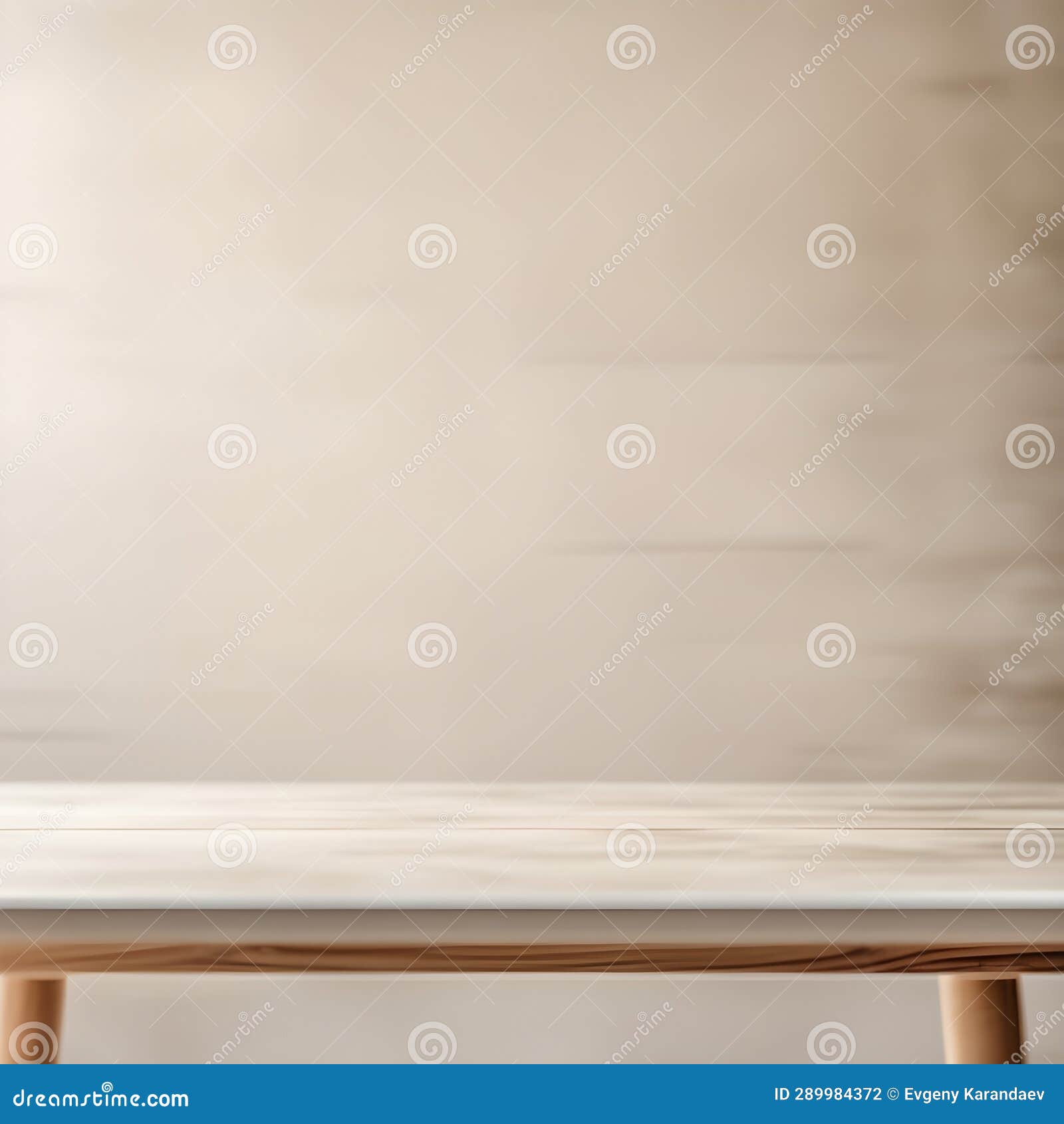 Empty Kitchen Table and Blurred Kitchen Background Stock Illustration ...