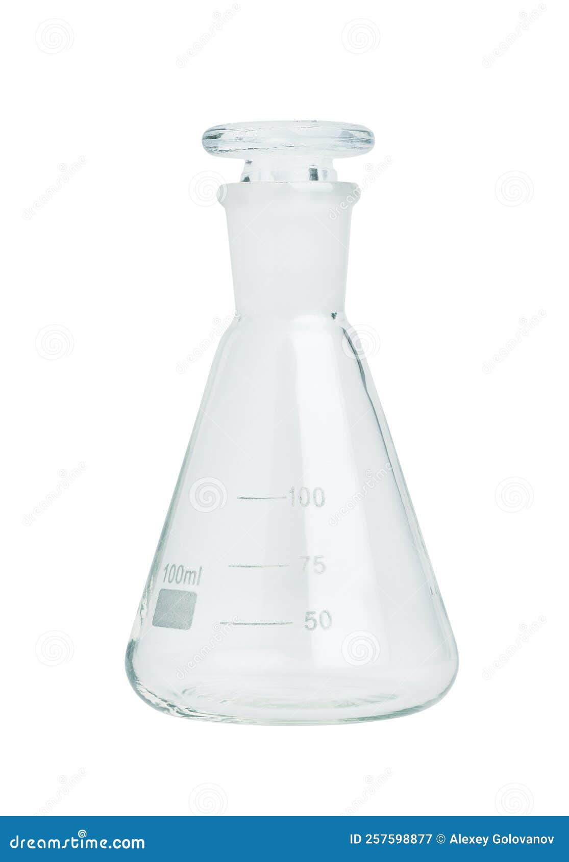 Empty Lab Flask with Lid Isolated on White Background Stock Image ...